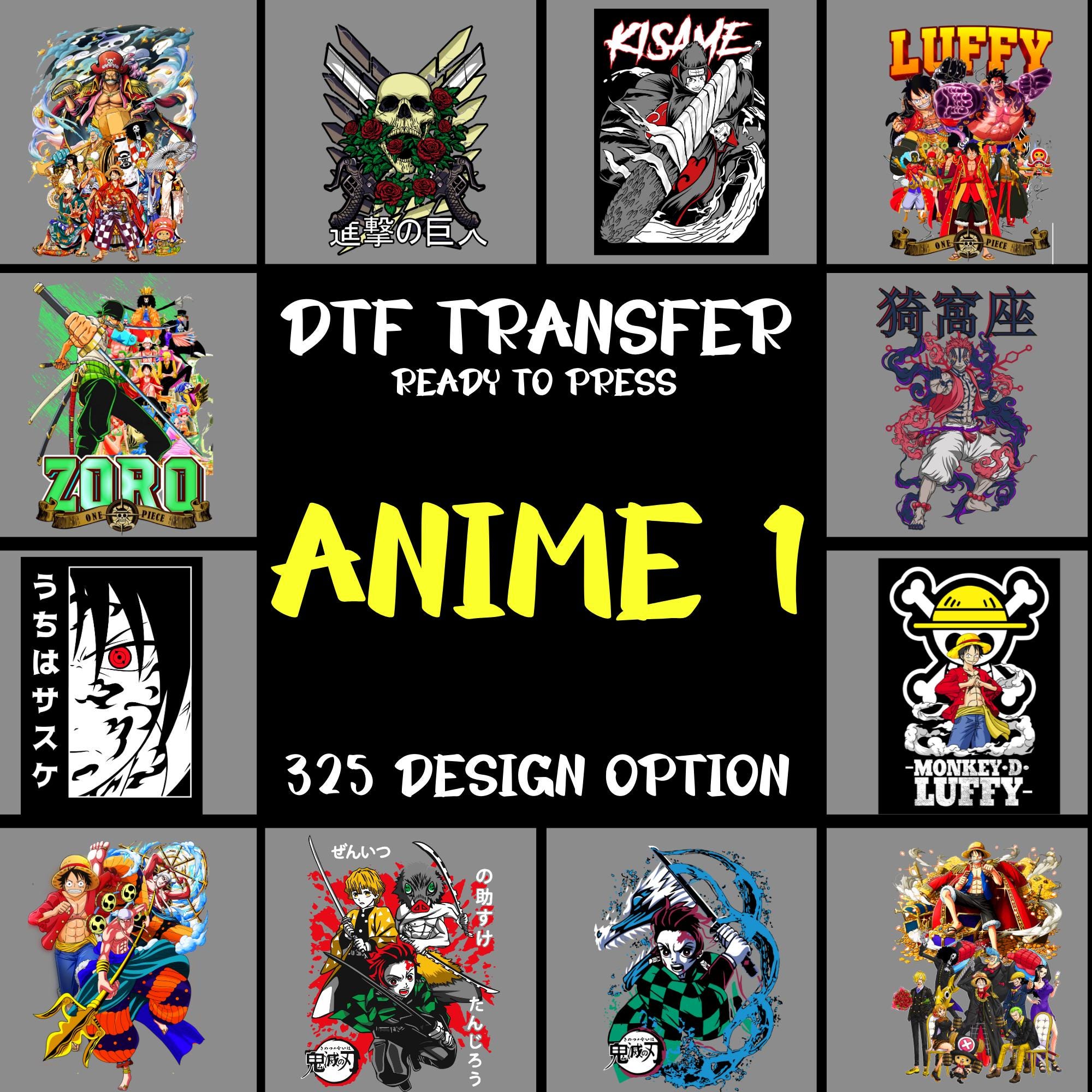 Anime DTF Transfer | Kawaii Anime Iron on Ready to Press | Cute ...
