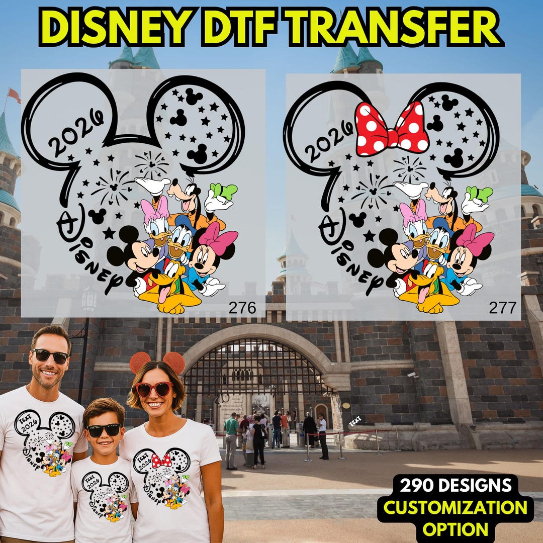 Disney Crew 2026 DTF Heat Transfer, Family Vacation Ready to Press ...