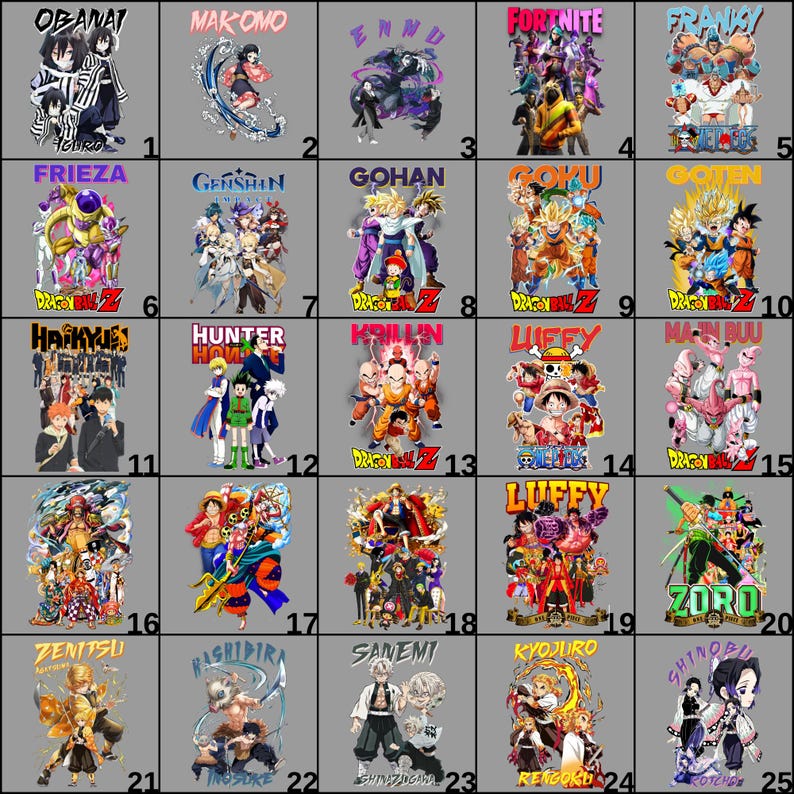 Anime DTF Transfer | Kawaii Anime Iron on Ready to Press | Cute ...
