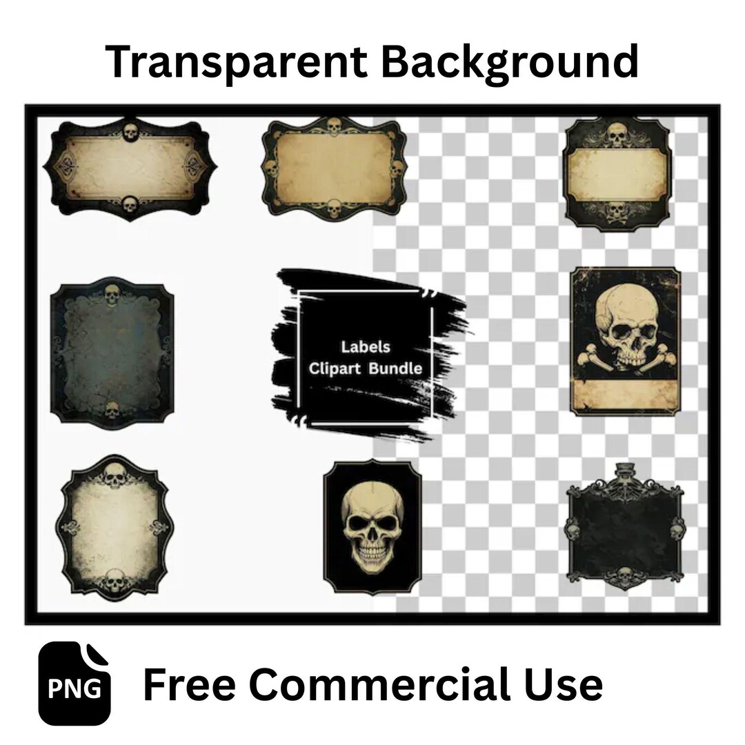 Gothic Labels & Frames: Vintage Style PNG Clipart (digital Download) - Etsy
