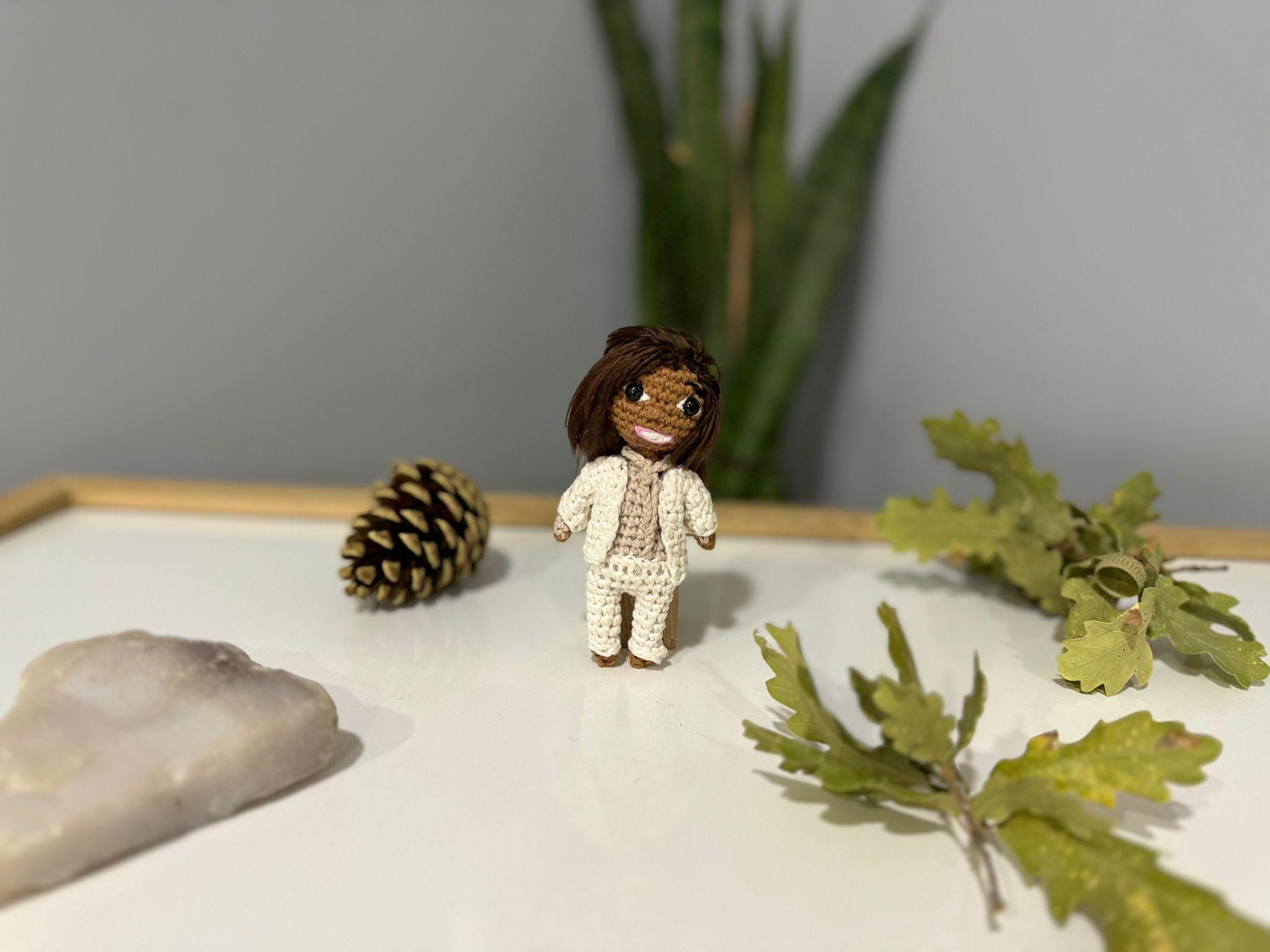 Kamala Harris Inspired Crochet Doll, 4 Handmade With 1 Wood Block ...