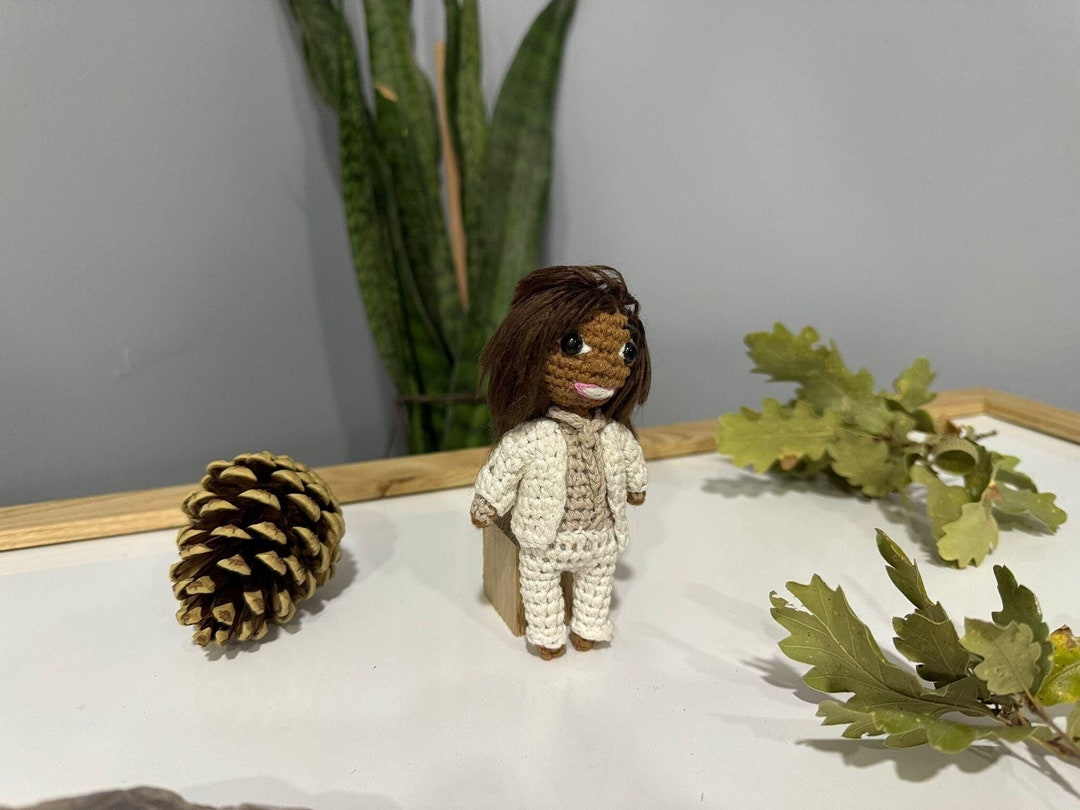 Kamala Harris Inspired Crochet Doll, 4 Handmade With 1 Wood Block ...