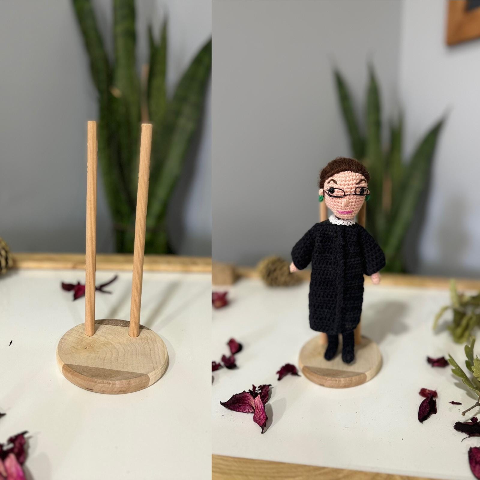 Handmade Wooden Displays for Dolls | Rustic Stands for Crochet Dolls ...