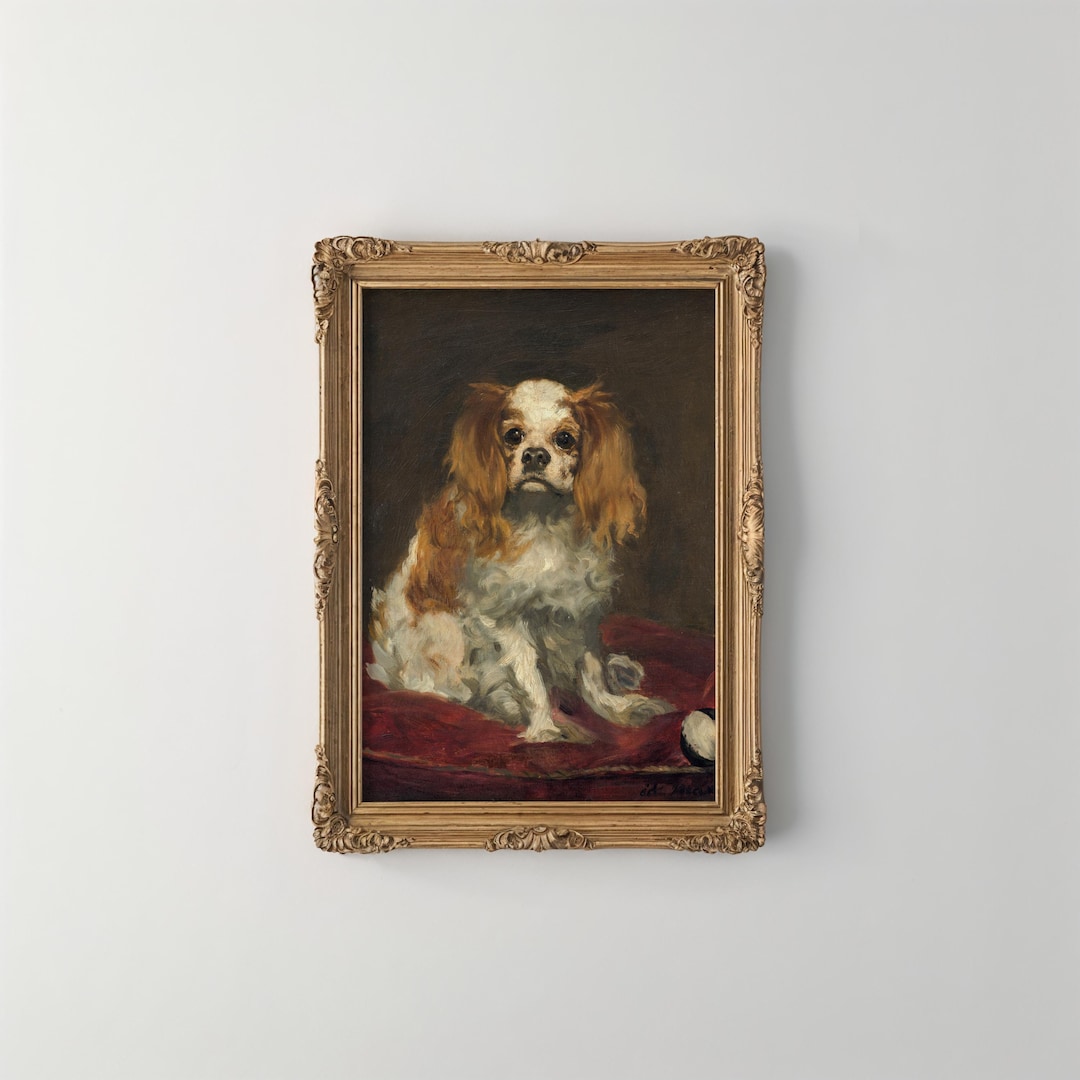 King Charles Spaniel | Vintage Art | Digital Download | Oil Painting ...