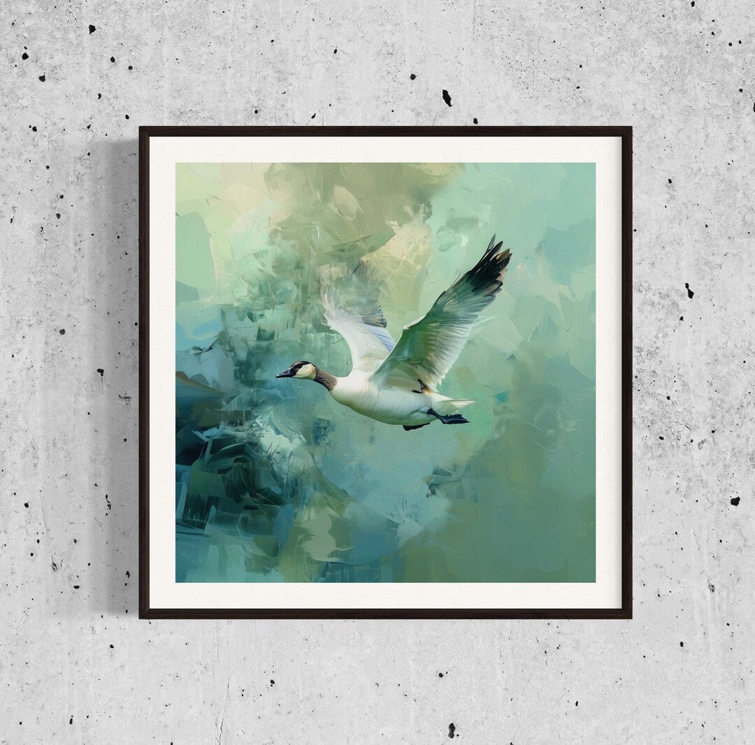Goose Poster, Flying Goose, Goose Painting, Goose Wall Art, Goose Image ...