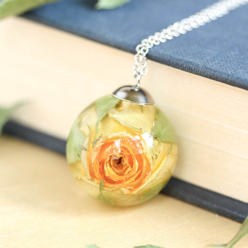 Yellow Rose Necklace - Etsy