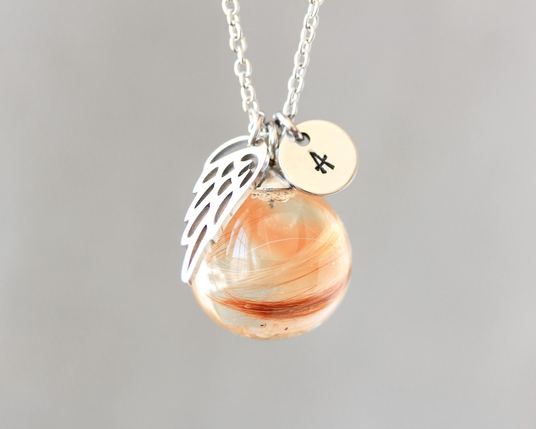 Personalized Hair Keepsake Pendant – Memorial Jewelry With Initial ...