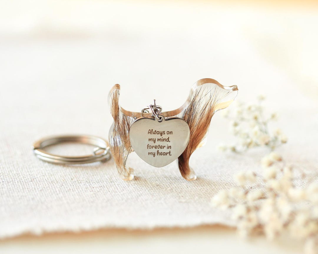 Custom Dog Memorial Keychain, Pet Loss Keepsake, Fur Keepsake - Etsy
