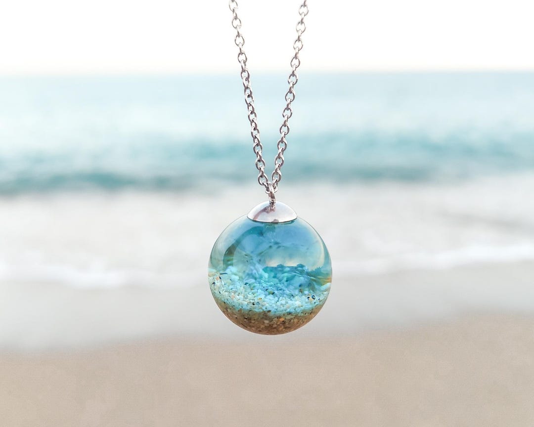 Beach Sand Necklace, Ocean Water Necklace, Beachy Jewelry, Unique Gifts ...