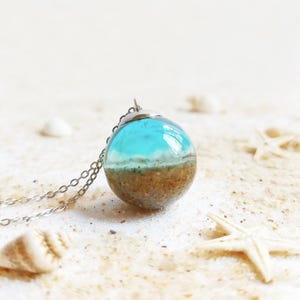 Beach Sand Necklace With Ocean Water, Coastal Jewelry, Gift for the ...