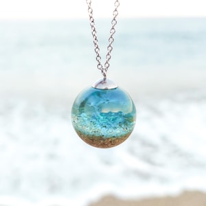 Beach Sand Necklace With Ocean Water, Coastal Jewelry, Gift for the ...