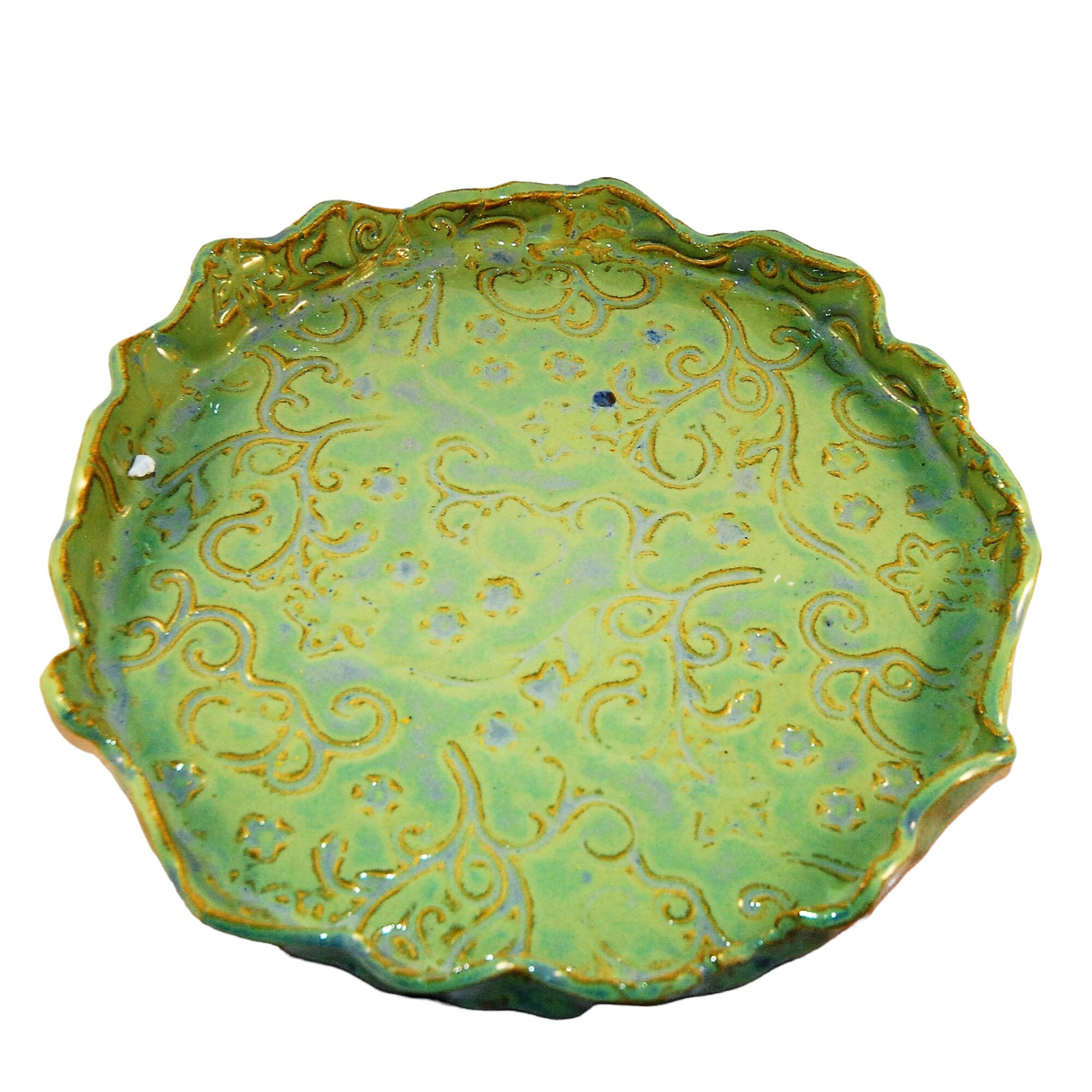 Ceramic Serving Tray Green Dining Tray - Etsy
