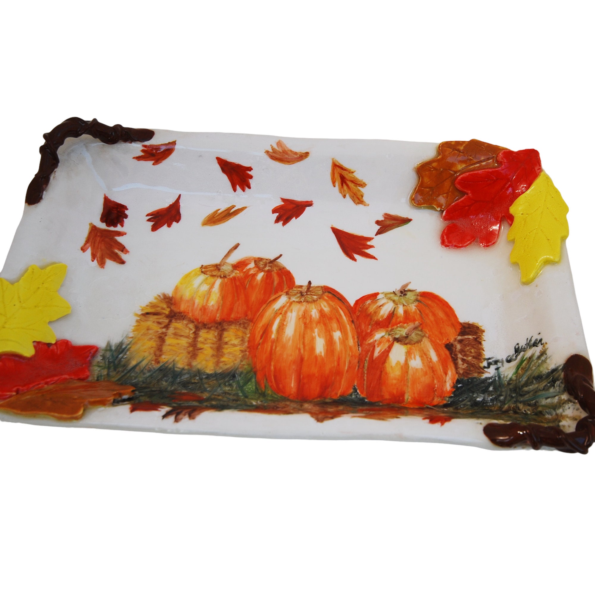 Harvest Serving Tray Handmade Ceramic Tray - Etsy