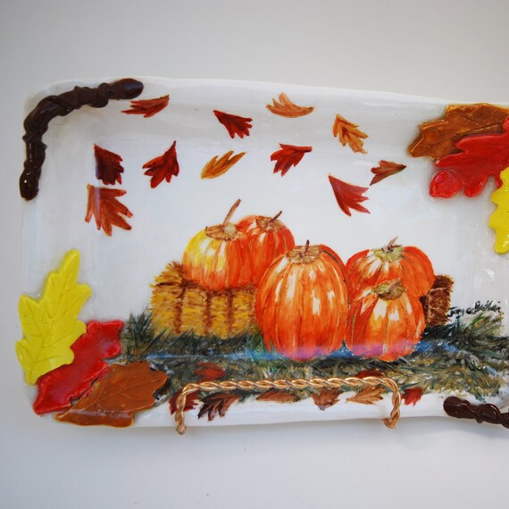 Harvest Serving Tray Handmade Ceramic Tray - Etsy
