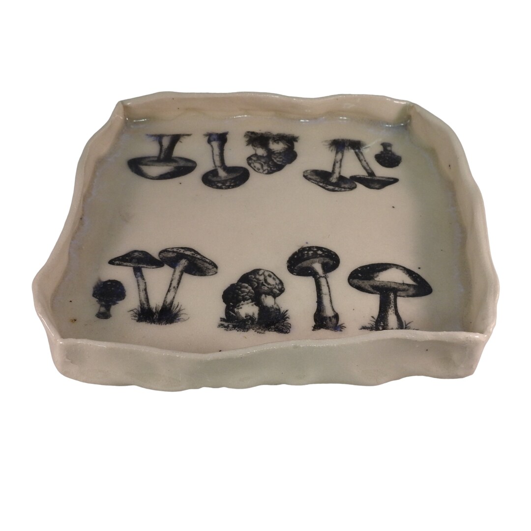 Mushrooms Decorate a Rectangle Tray - 8 X 10-inch Serving Tray - Tray ...