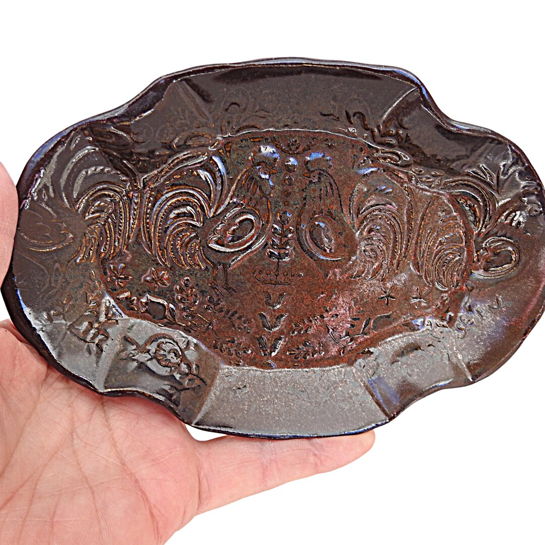 Ring Dish - Oval Dish - Ceramic Snack Dish - Condiment Dish - Rooster ...