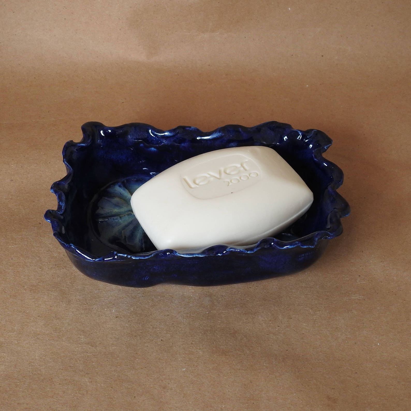 Navy Blue Pottery Jewellery Dish Soap Dish Butter Dish Etsy