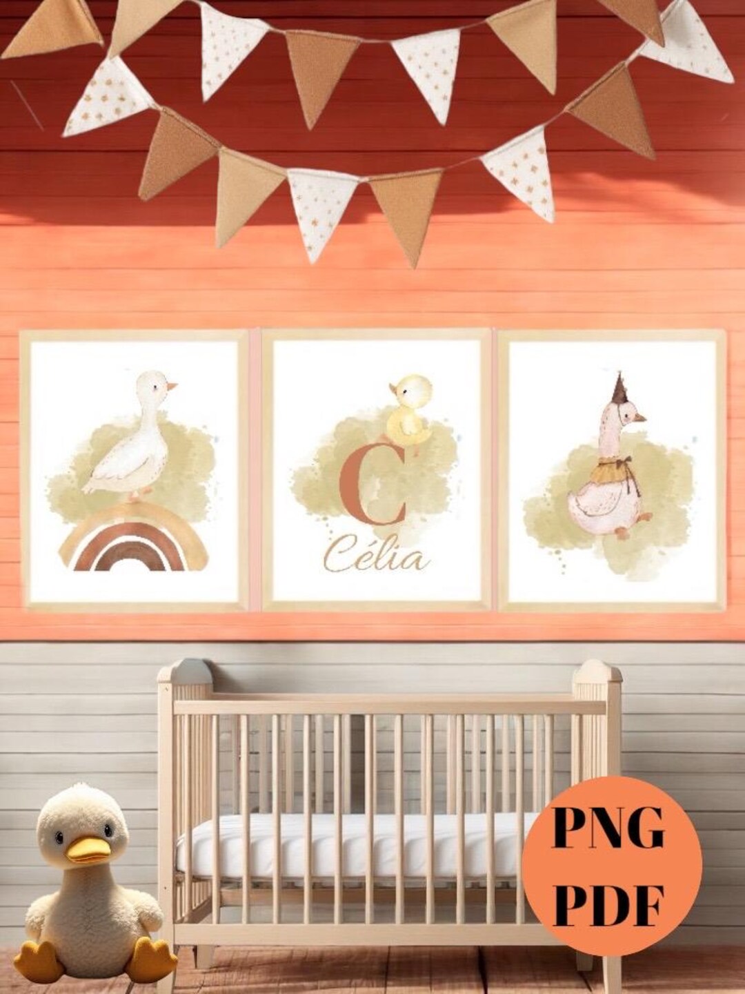 Set of 3 Colorful Baby Room Posters, Children's Room, Customizable ...