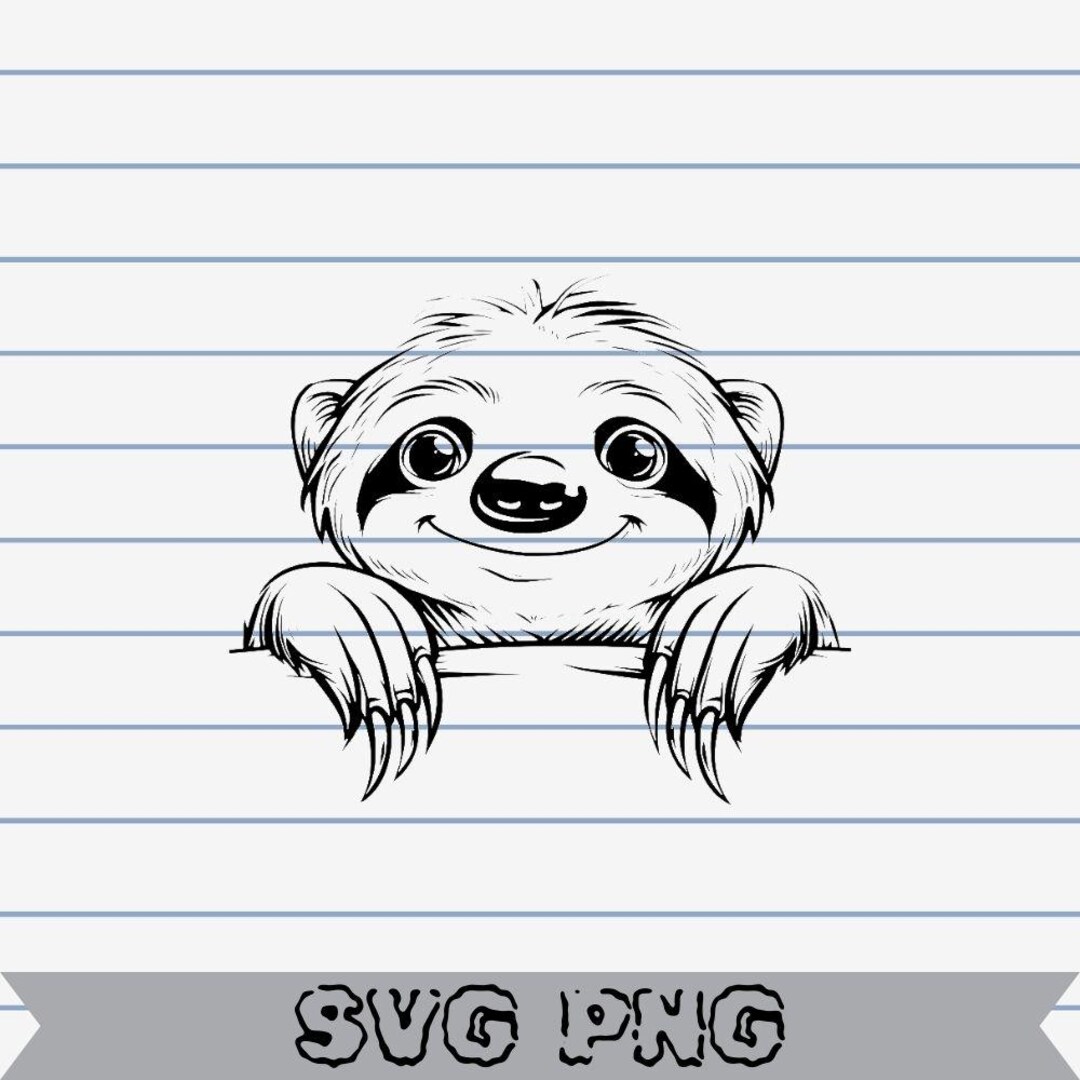 Cute Sloth Svg File | Sloth Clipart | Baby Sloth Svg | Animal Head Svg ...