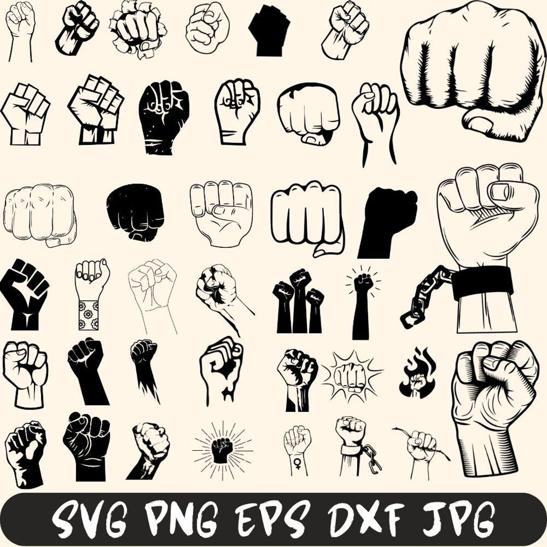 120 Fist SVG Bundle, Fist PNG Bundle, Fist Clipart, Fist Silhouette ...