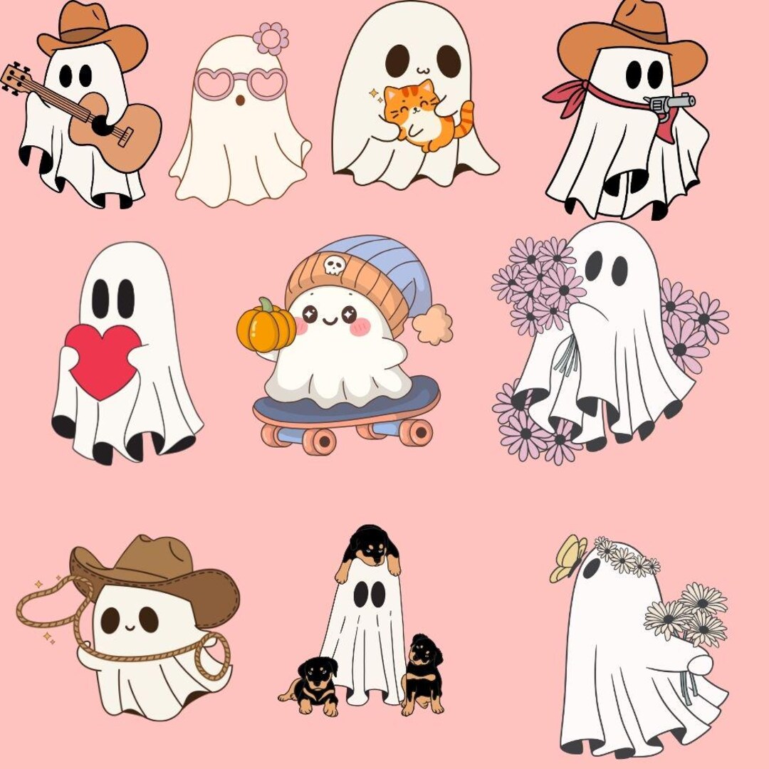 Cute Ghost Bundle Svg Png Clipart - Etsy