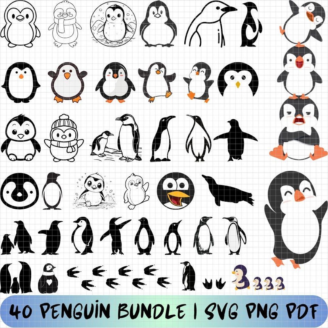40 Penguin SVG Bundle - Penguin PNG Bundle - Penguin Clipart - Penguin ...