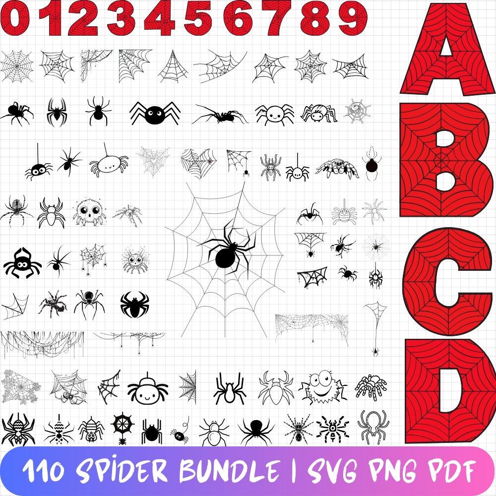 Spider SVG Bundle, Spider PNG Bundle, Spider Clipart, Spider SVG Cut ...