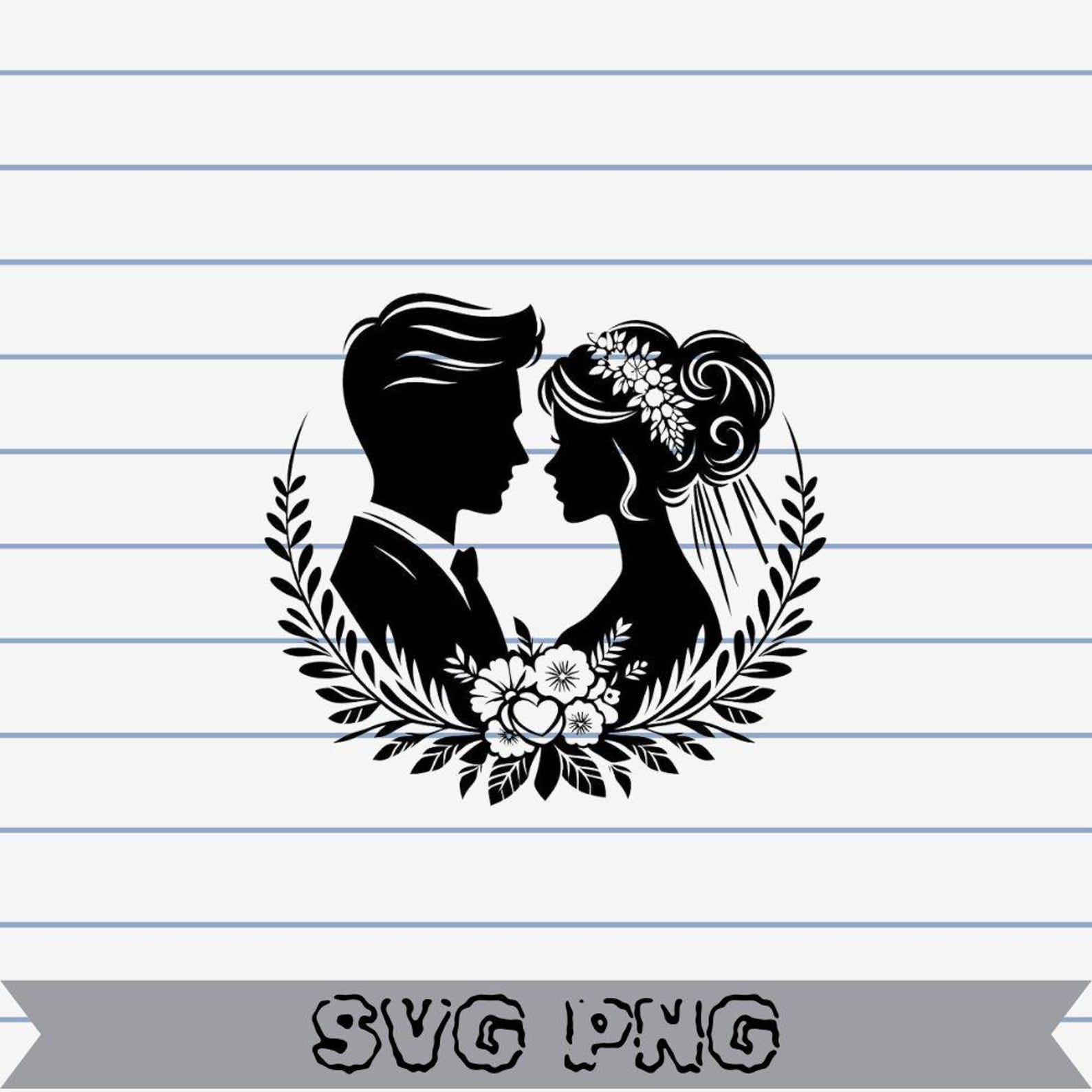 Wedding Heart Svg, Wedding Svg, Bride and Groom Svg,celebration Wedding ...