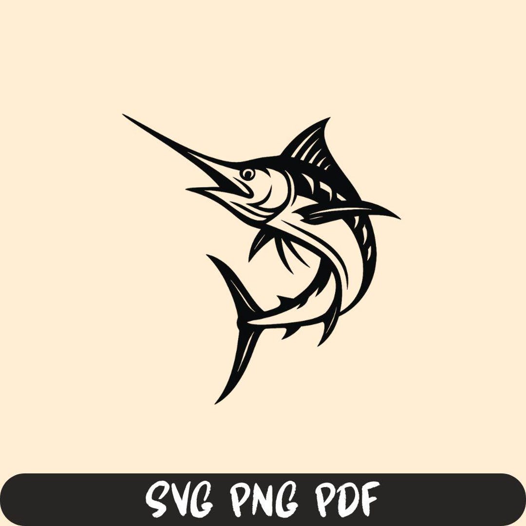 Marlin SVG | Swordfish Clipart | Marlin Silhouette Cut File | Fish ...