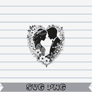 Wedding Heart Svg, Wedding Svg, Bride and Groom Svg,celebration Wedding ...