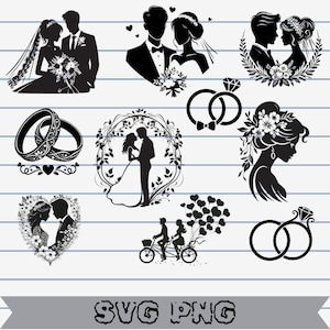 Wedding Heart Svg, Wedding Svg, Bride and Groom Svg,celebration Wedding ...