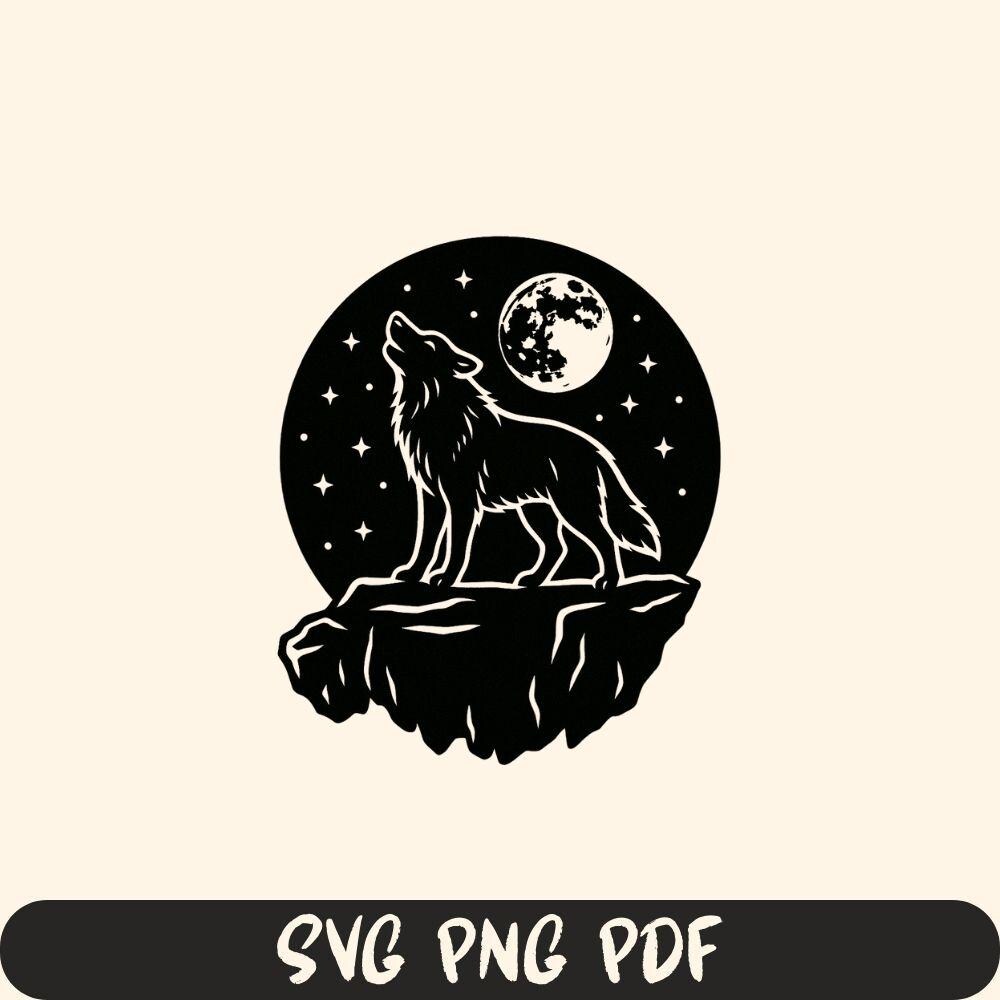 Wolf Standing on Cliff Svg Files, for Laser Cutting, CNC Metal Designs ...