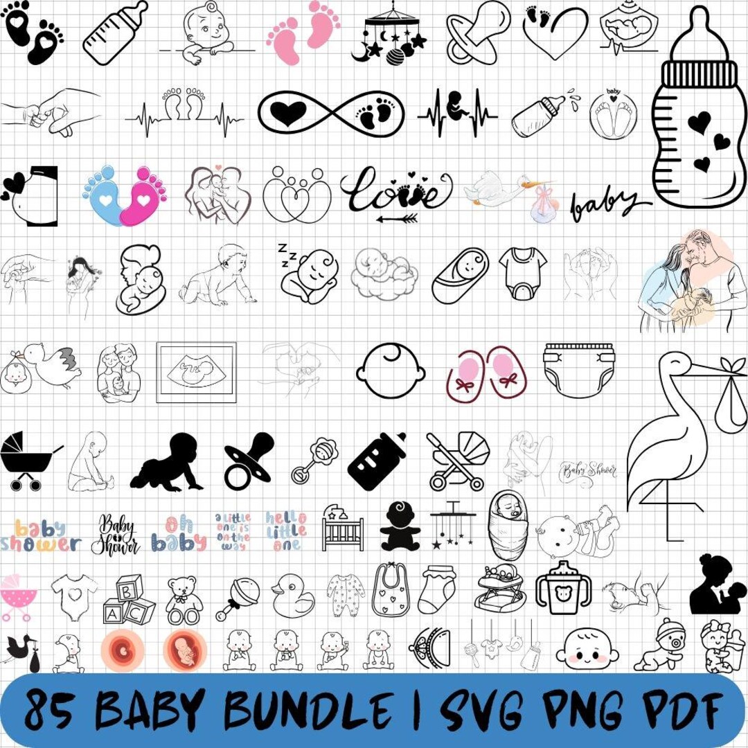 Baby SVG Bundle, Baby PNG Bundle, Baby Clipart, Baby SVG Cut Files for ...