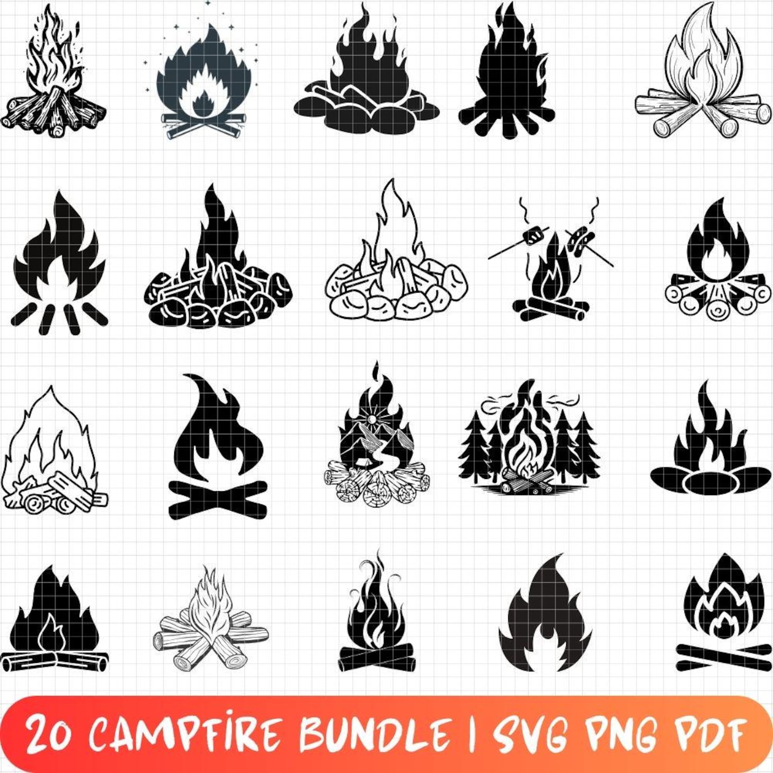 Campfire SVG Bundle, Campfire Svg, Campfire Png, Camp Fire Svg Png ...