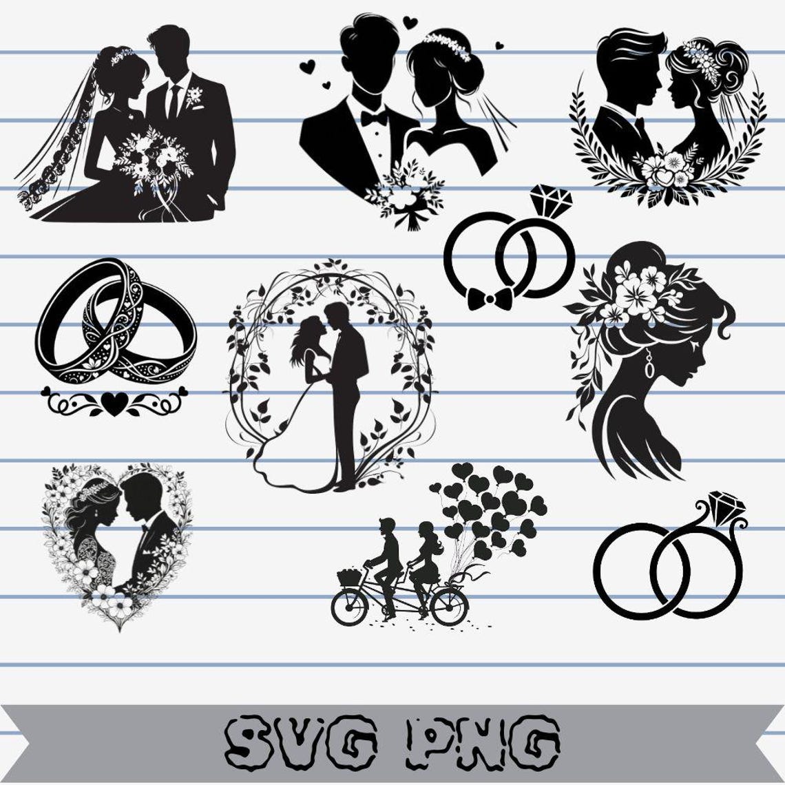 Wedding Heart Svg, Wedding Svg, Bride and Groom Svg,celebration Wedding ...
