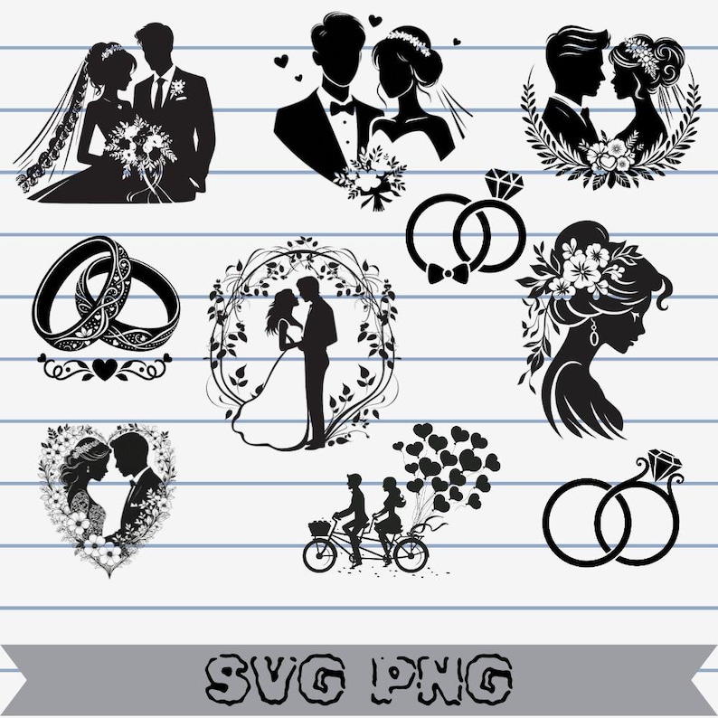 Wedding Heart Svg, Wedding Svg, Bride and Groom Svg,celebration Wedding ...