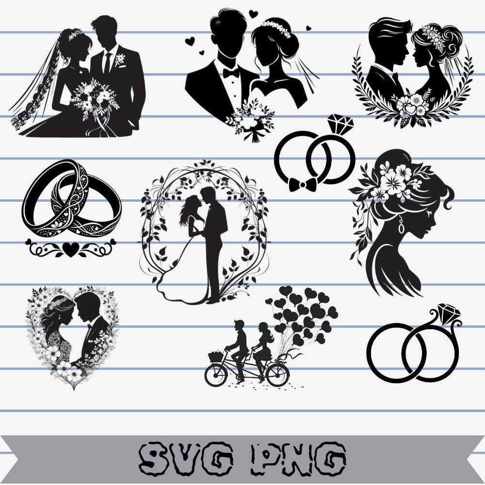 Wedding Heart Svg, Wedding Svg, Bride and Groom Svg,celebration Wedding ...