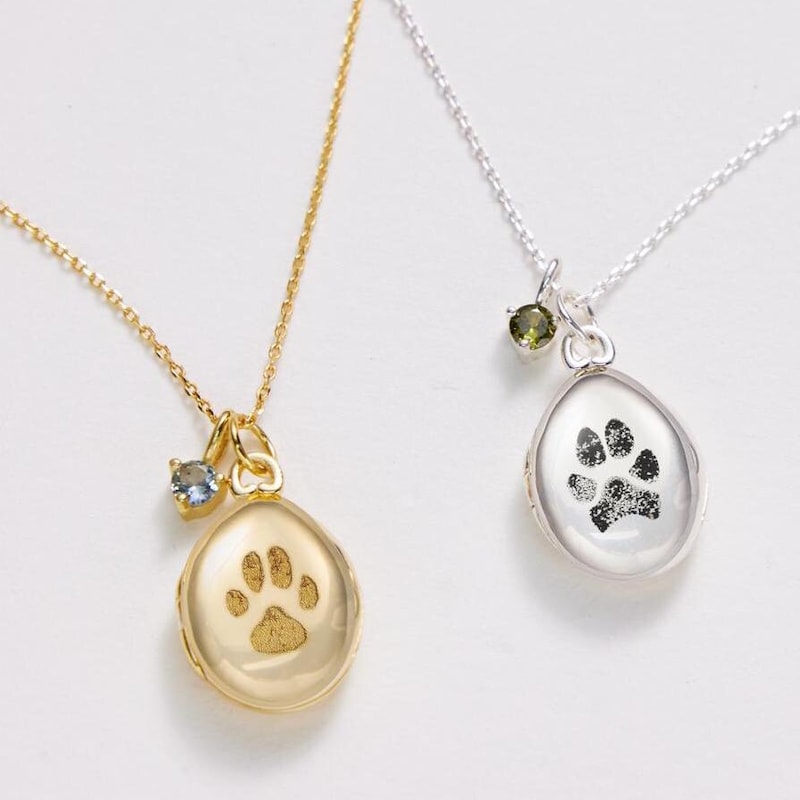Paw Print Necklace - Etsy