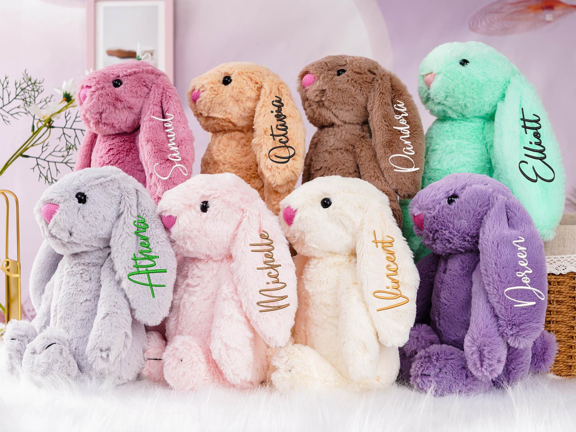 Custom Embroidered Bunny Rabbit,bunny Soft Plush Toy,personalized Plush ...