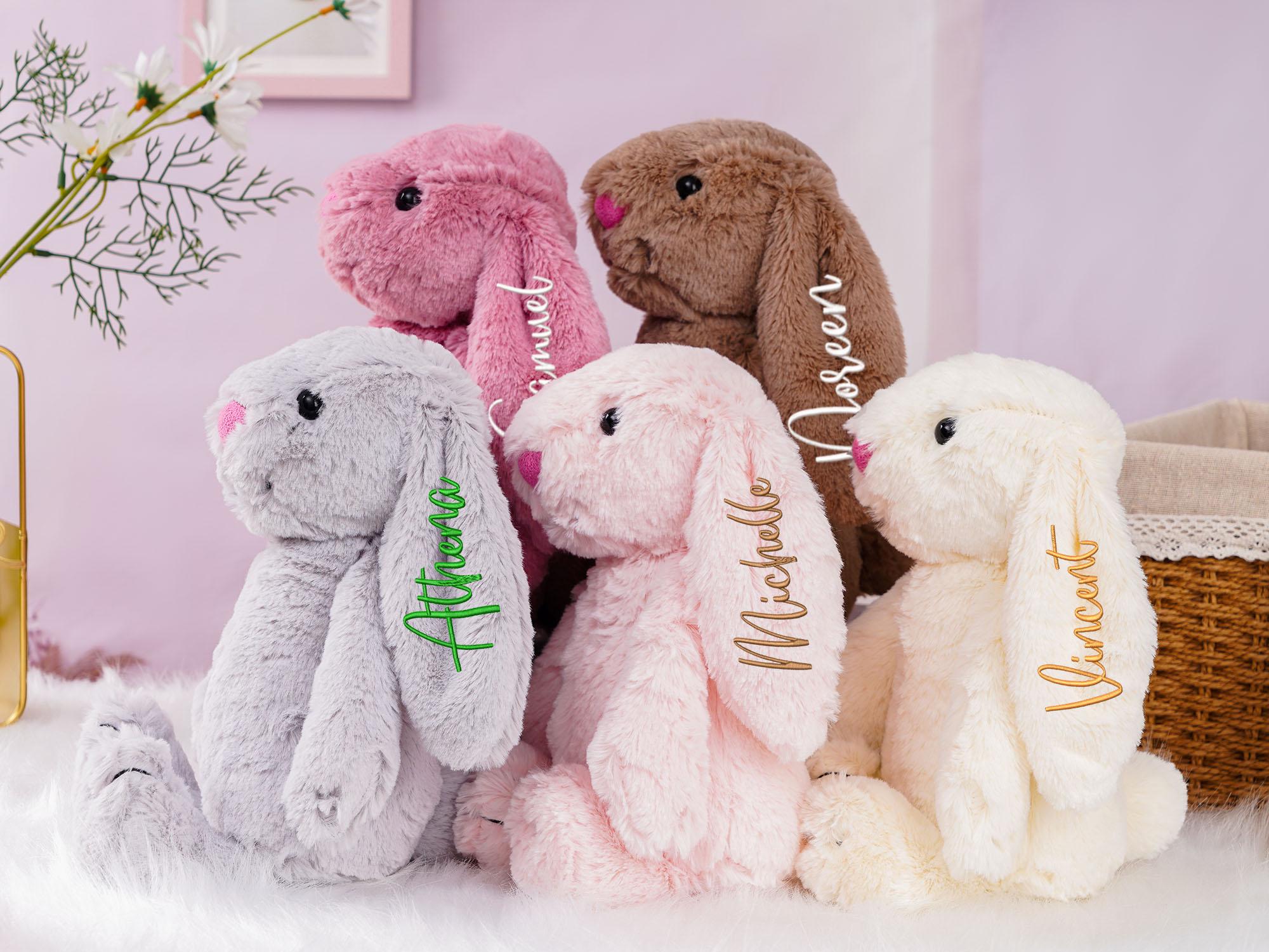 Custom Embroidered Bunny Rabbit,bunny Soft Plush Toy,personalized Plush ...