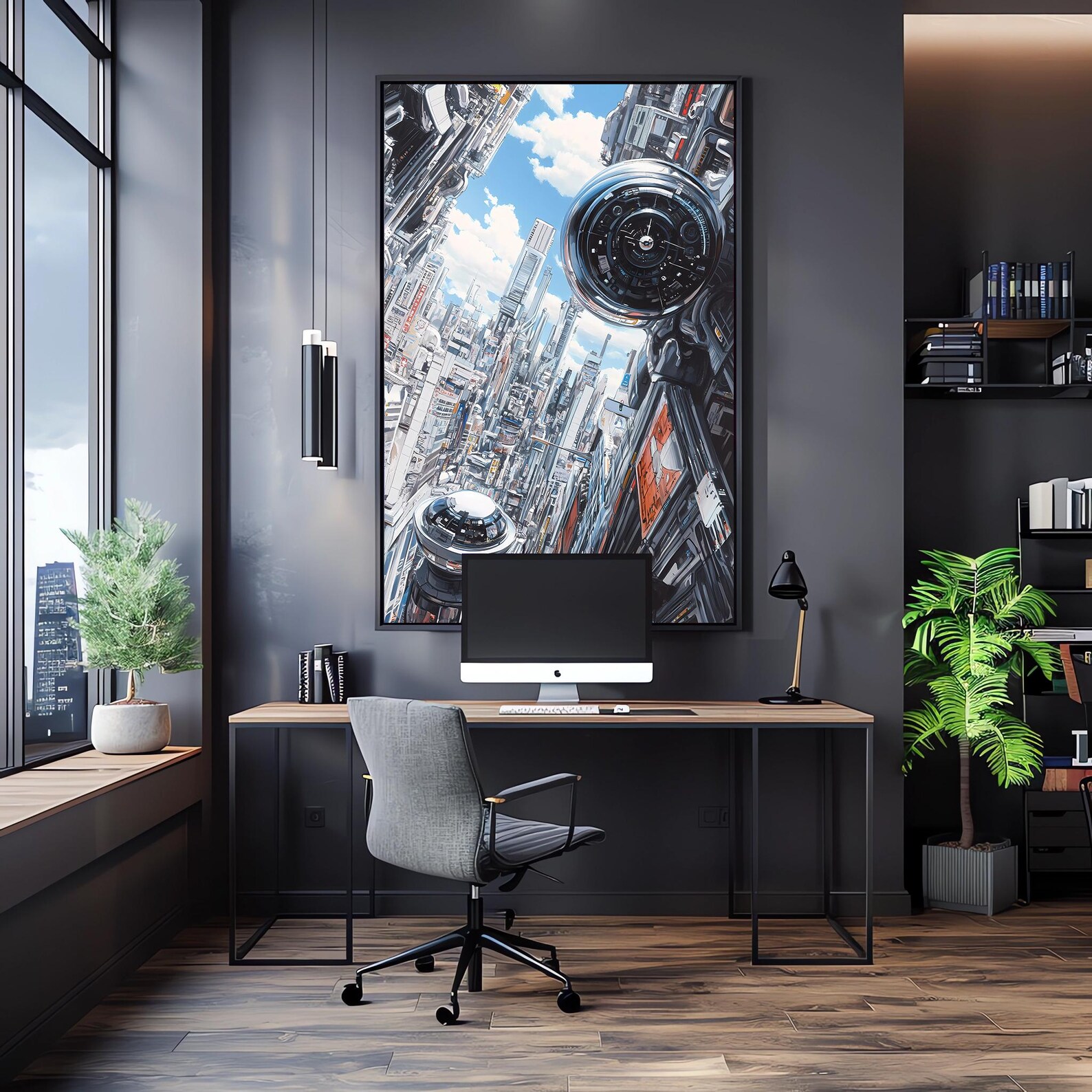 Futuristic Cyberpunk Cityscape Art Print | High-tech City | Detailed ...