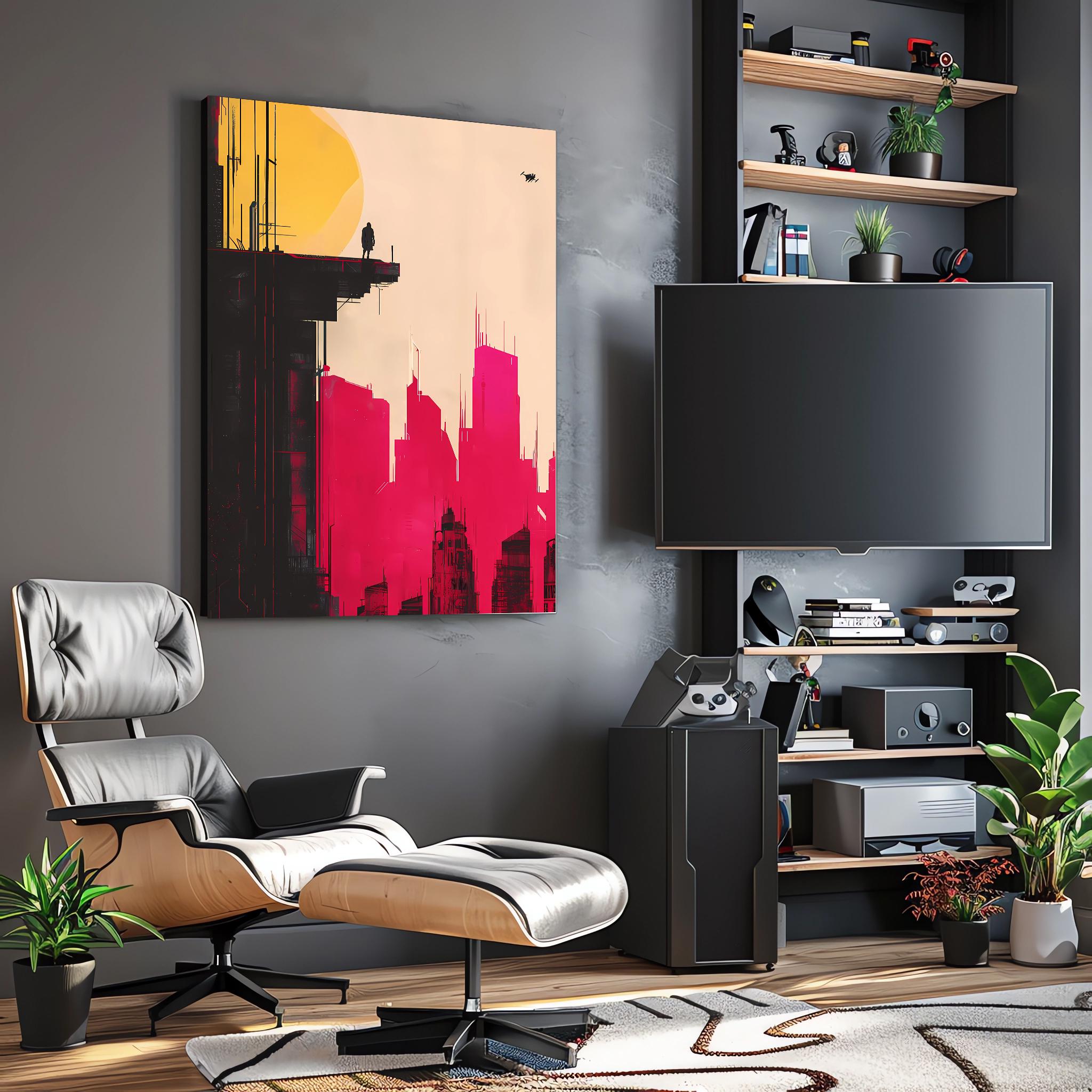 Sci-fi Cyberpunk Art Print Minimalist Futuristic Cityscape Dystopian ... Sci-fi Cyberpunk Art Print Minimalist Futuristic Cityscape Dystopian ...
