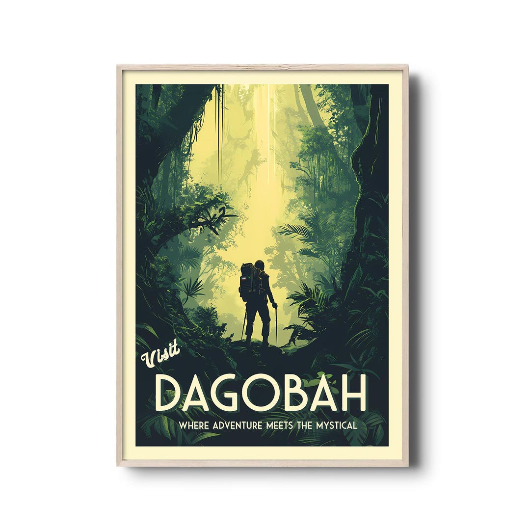 Star Wars Dagobah Travel Poster, Mystical Adventure Wall Art - Forest ...