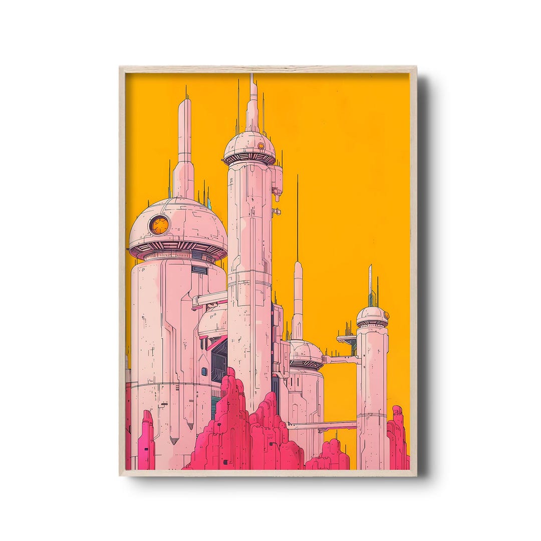 Retro Futurism Art Print | Futuristic Cityscape | Retro Sci-fi ...