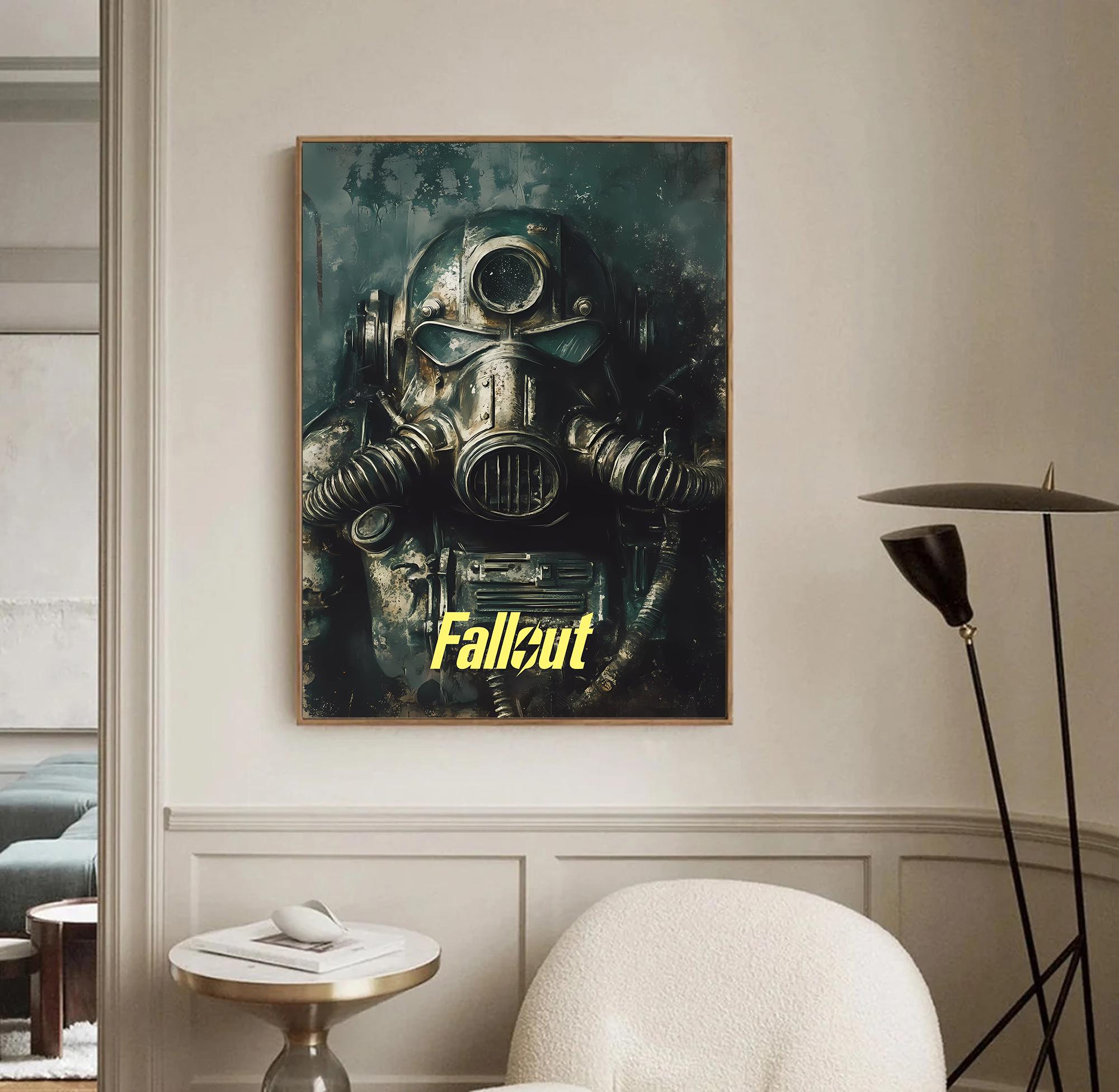 Fallout Game Poster - Retro Gaming Wall Art - Power Armor Artwork ...