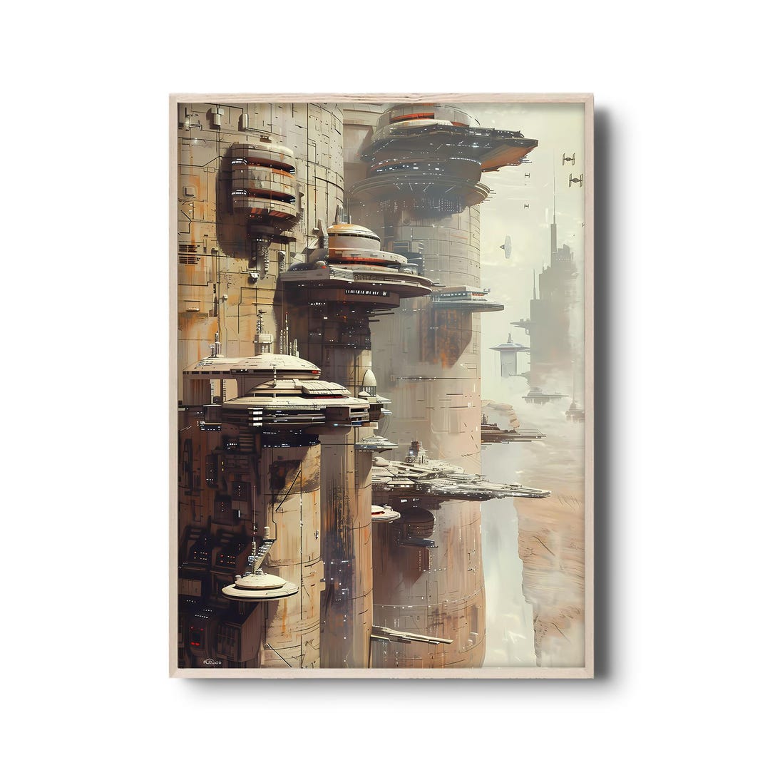 Star Wars Bespin Cloud City Art Print - Futuristic Sci-fi Wall Decor ...