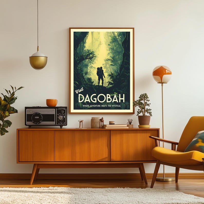 Star Wars Dagobah Travel Poster: Retro Sci-fi Forest Print (digital ...