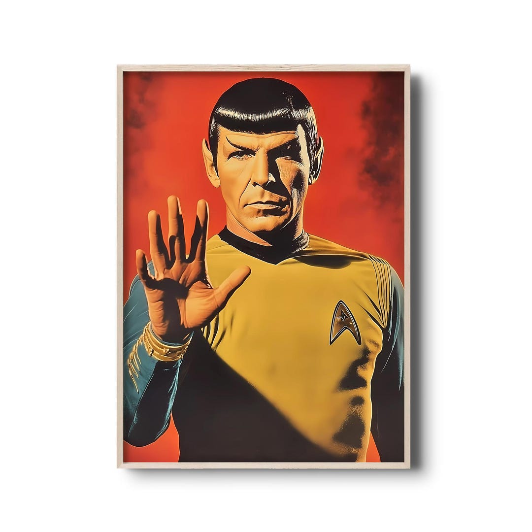 Rare Star Trek Spock Wall Art Poster | Spock With Human Side Salute ...