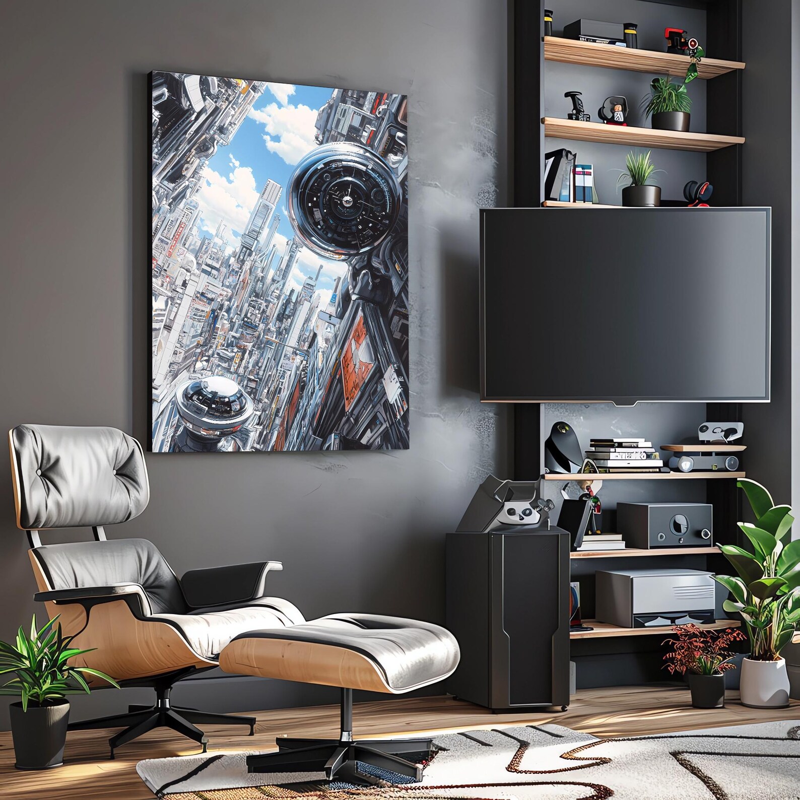 Futuristic Cyberpunk Cityscape Art Print | High-tech City | Detailed ...