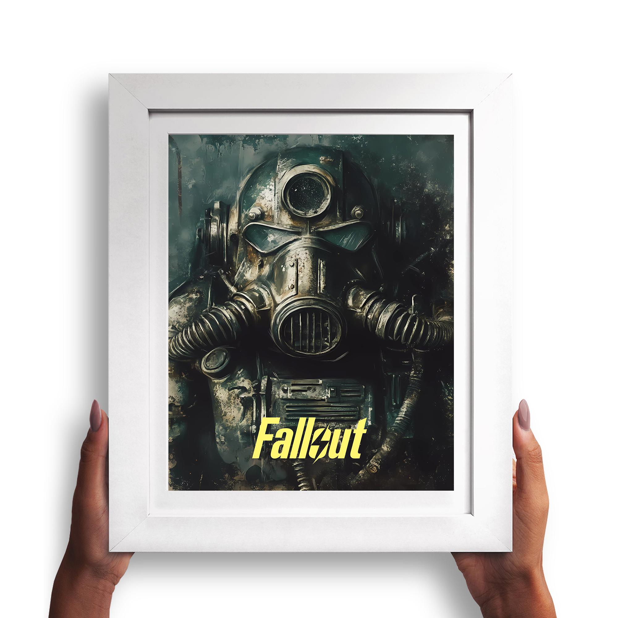 Fallout Game Poster - Retro Gaming Wall Art - Power Armor Artwork ...